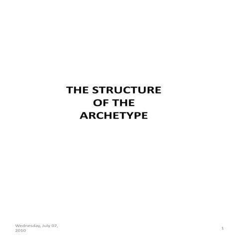 THE STRUCTURE OF THE ARCHETYPE | PDF