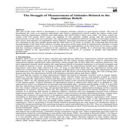 The struggle of measurement of attitudes related to the superstitious beliefs | PDF | Religion ...