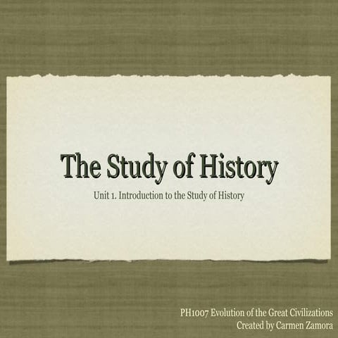 The Study of History | PPT