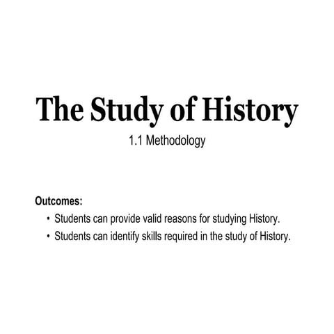 The Study of History | PPT