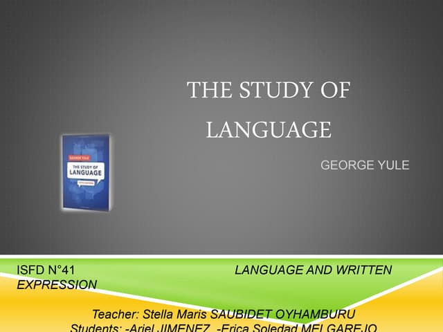 The study of language BY George Yule | DOCX
