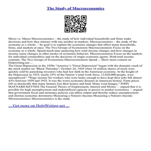 The Study Of Macroeconomics | PDF