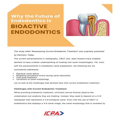 Why the Future of Endodontics is Bioactive Endodontics - ICPA Health ...