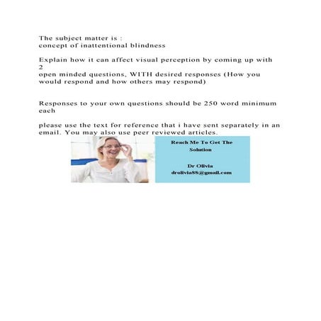 The subject matter is concept of inattentional blindnessExpl.docx