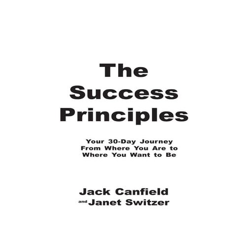 The success principles (bonus pack) jack canfield & janet switzer | PDF