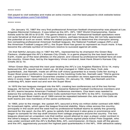 The Super Bowl History | PDF