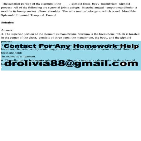The superior portion of the sternum it the ____. glenoid fossa body.pdf