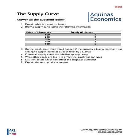 The supply curve | DOCX