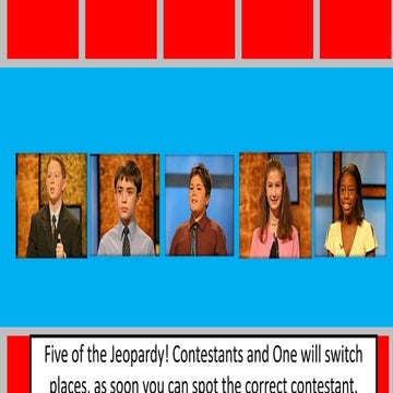 The Switch Placed-Card Game (Jeopardy! Kids Week Contestants, 2004) | PPTX
