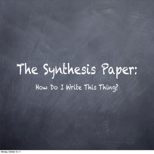 The Synthesis Paper | PDF