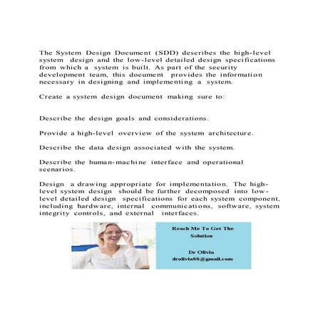 The System Design Document (SDD) describes the high-level system | PDF