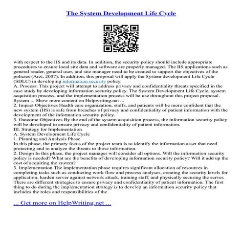 The System Development Life Cycle | PDF