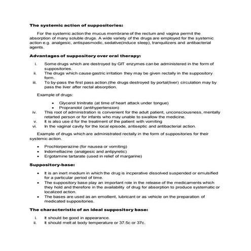 The systemic action of suppositories | DOCX