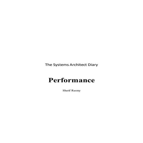 The Systems Architect Diary - Performance | PDF