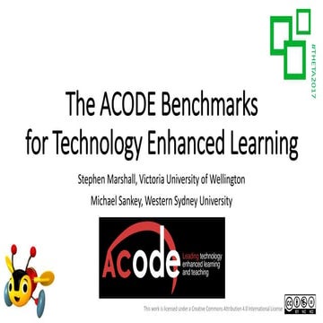 The ACODE Benchmarks for Technology Enhanced Learning | PPT