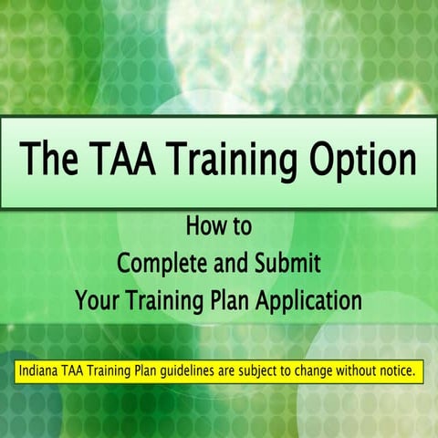 The TAA Training Packet | PPT