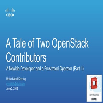 The Tale of 2 OpenStack contributors | PPT