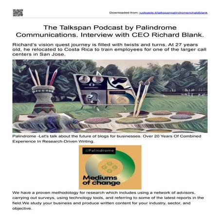 The Talkspan Podcast. Palindrome Communications BPO guest Richard Blank Costa Ricas Call Center.pdf