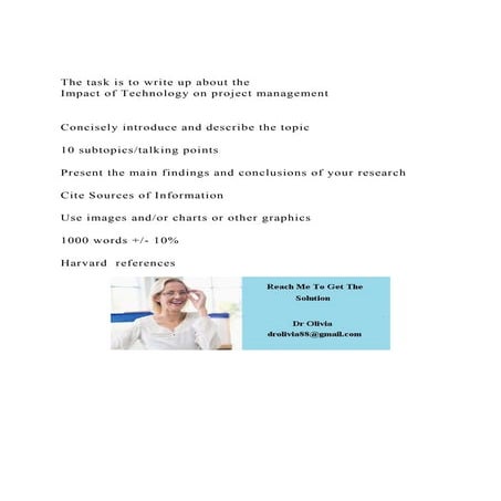 The task is to write up about the Impact of Technology on proj.docx