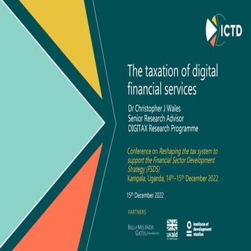 The taxation of digital financial services – Christopher Wales | PPT