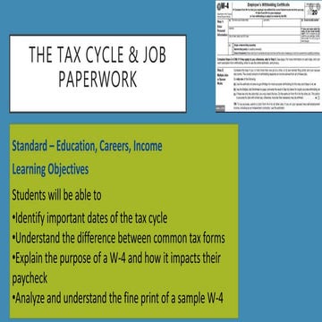 The tax cycle w-4 form | PPTX