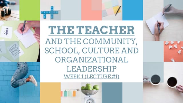 THE TEACHER AND THE COMMUNITY.pptx | Professional School | Postgraduate ...