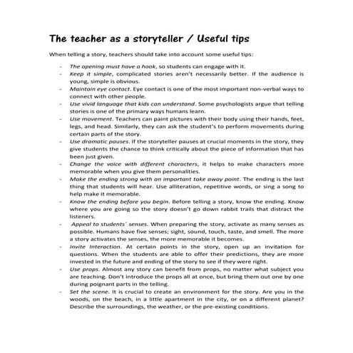 The teacher as a storyteller | PDF