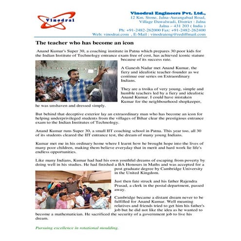 The teacher who has become icon | PDF