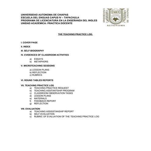 The teaching practice log | PDF