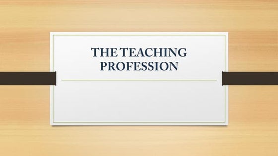 Teaching as your vocation, mission and profession | PPTX | Professional School | Postgraduate ...