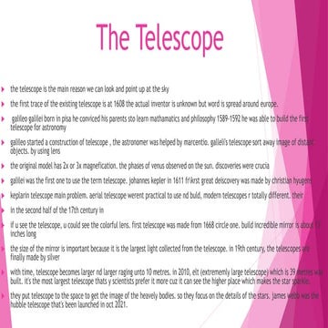 The Telescope.pptx | Space and Astronomy | Science