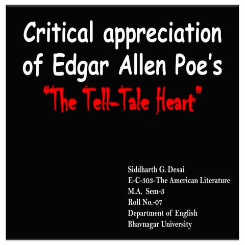 The Tell Tale Heart | PPTX | Poetry | Books and Literature