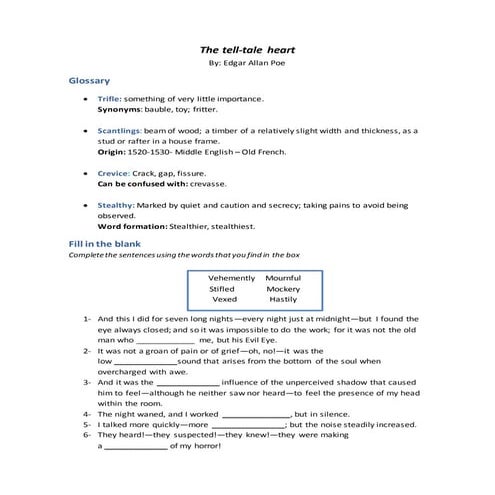The tell tale heart | DOCX