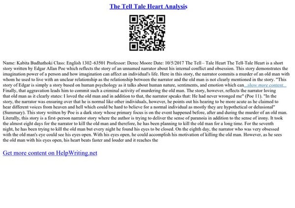 Tell Tale Heart Essay tell-tale-heart-essay
