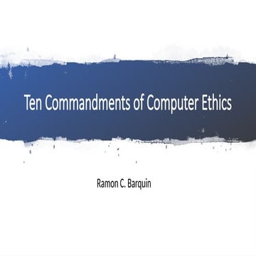 The Ten Commandments for Computer Ethics | PPTX