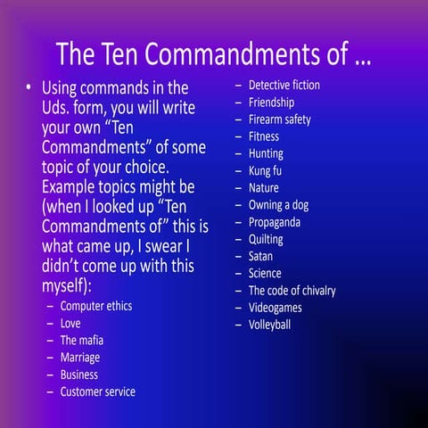 The Ten Commandments of ... | PPT