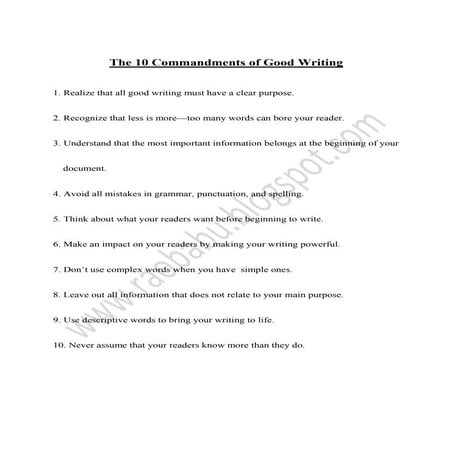 The Ten Commandments of Writing | PDF