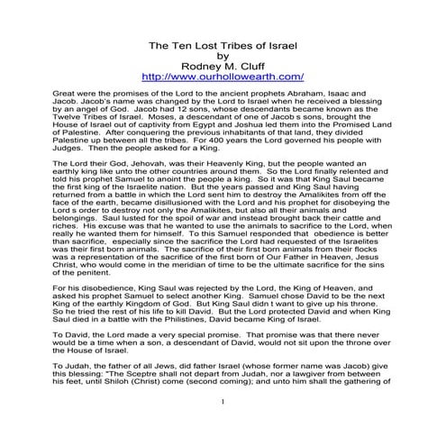 The ten lost tribes of israel hollow earth | PDF