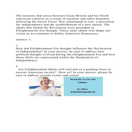 The tensions that arose between Great Britain and her North American.docx