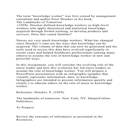 The term knowledge worker” was first coined by management consultan.docx