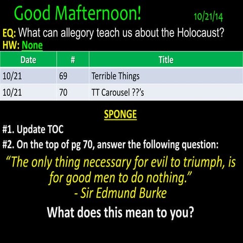 The terrible things allegory | PPTX