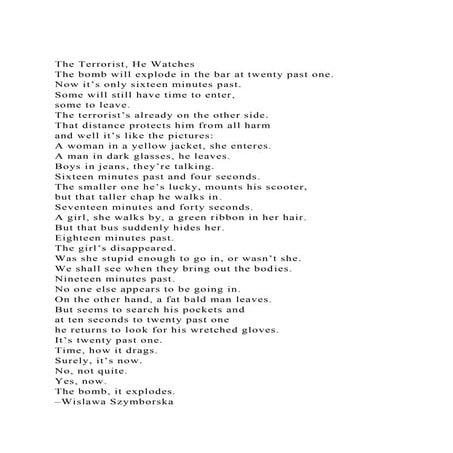 The Terrorist, He WatchesThe bomb will explode in the bar at twe.docx