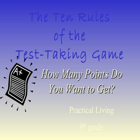 The test taking game (pl) | PPT