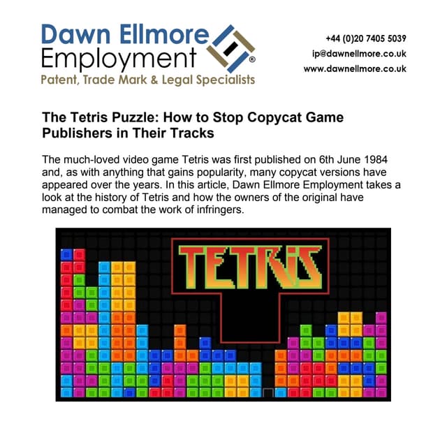 The tetris puzzle, how to stop copycat game publishers in their tracks ...