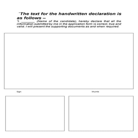 Handwritten declaration text for application form | PDF