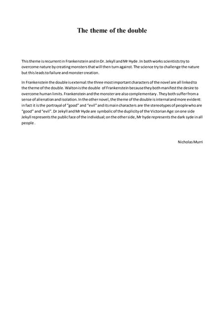 The theme of the double | PDF