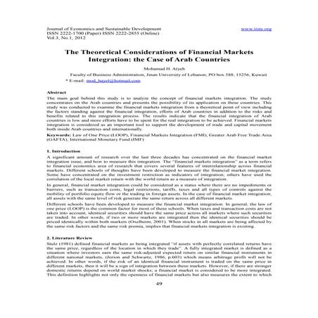 INTEGRATION OF FINANCIAL MARKET | PPTX