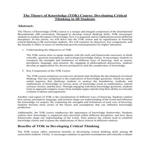 Tok Powerpoint Presentation | PPT