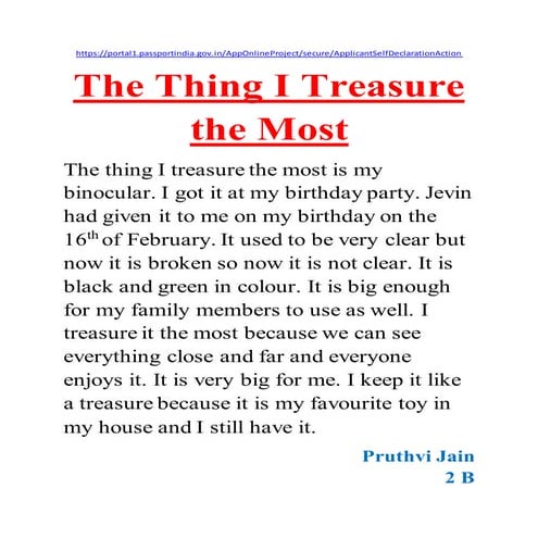 The thing i treasure the most | DOCX