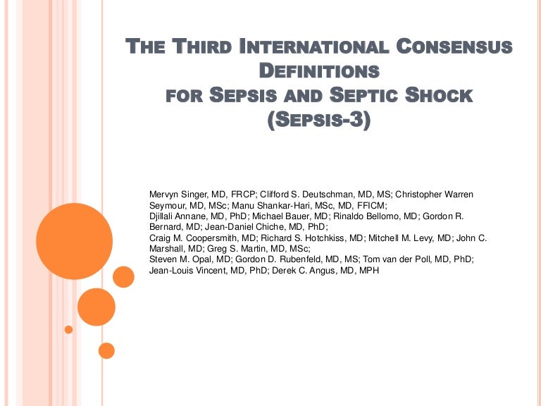 The Third International Consensus Definitions